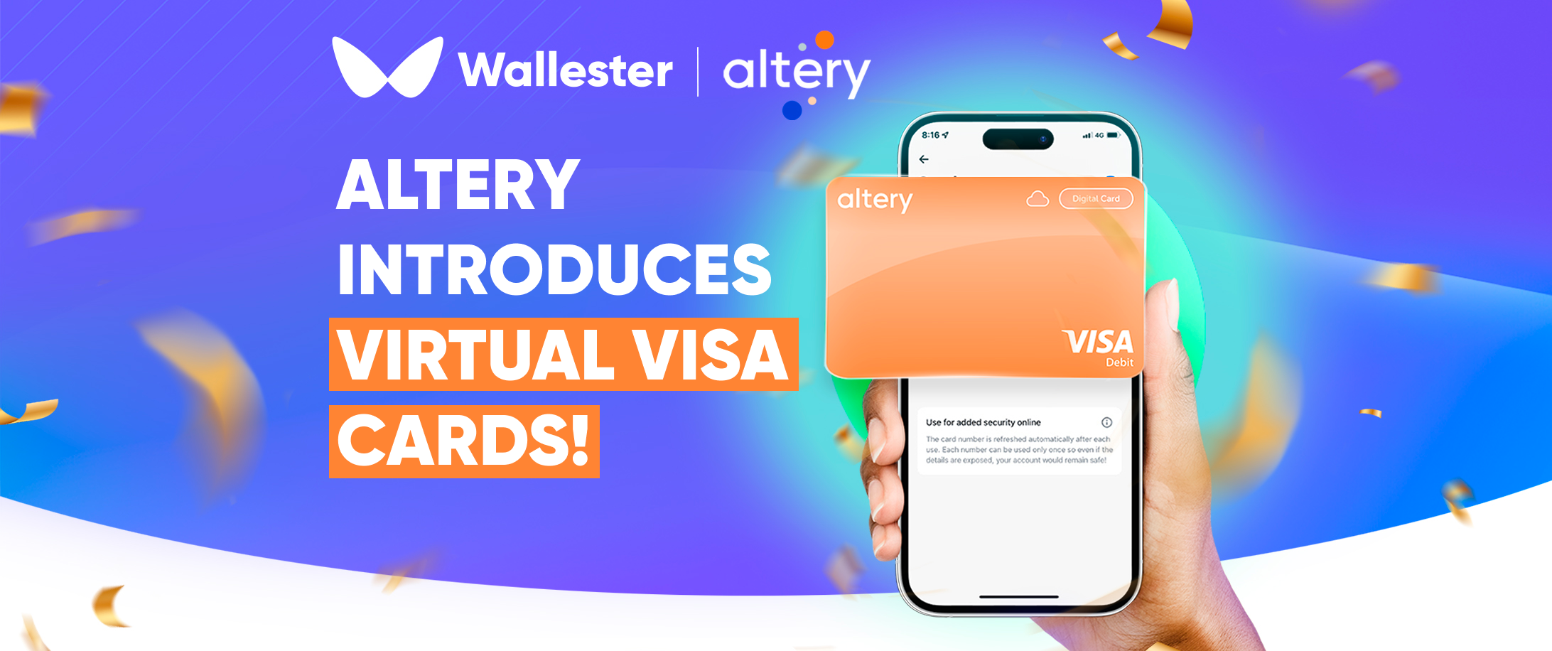 Altery Visa Debit Virtual Card | Wallester Collaboration
